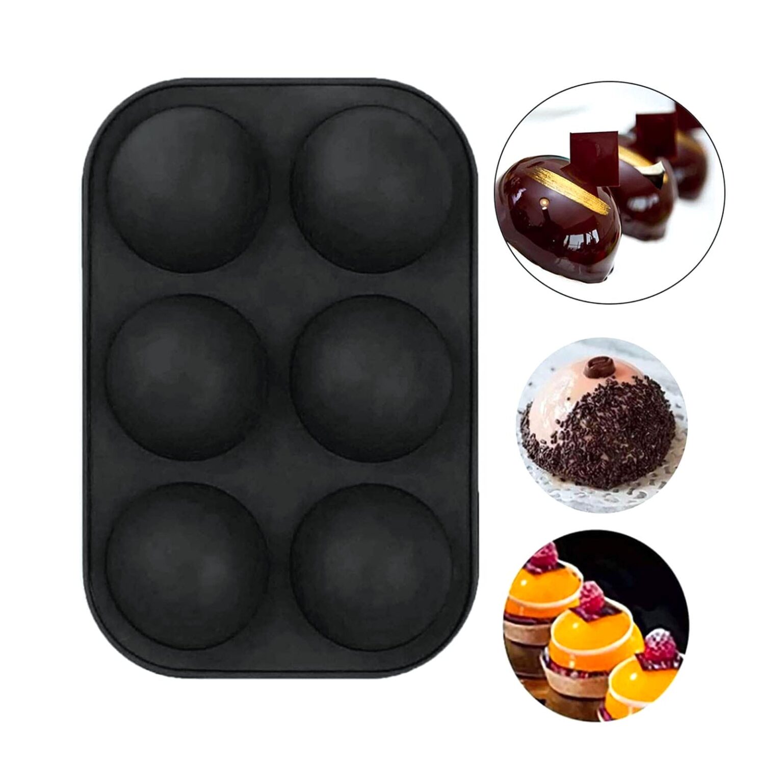 Silicone Mould (Shapes, Domes) - Makes 6 - Emarkon Australia